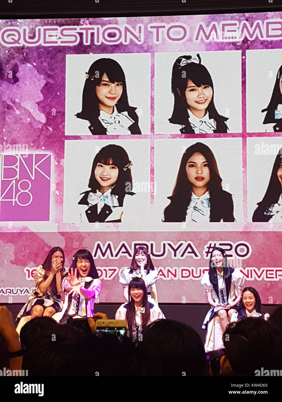 An image of the Japanese idol group BNK48, taken in 2017. The ...