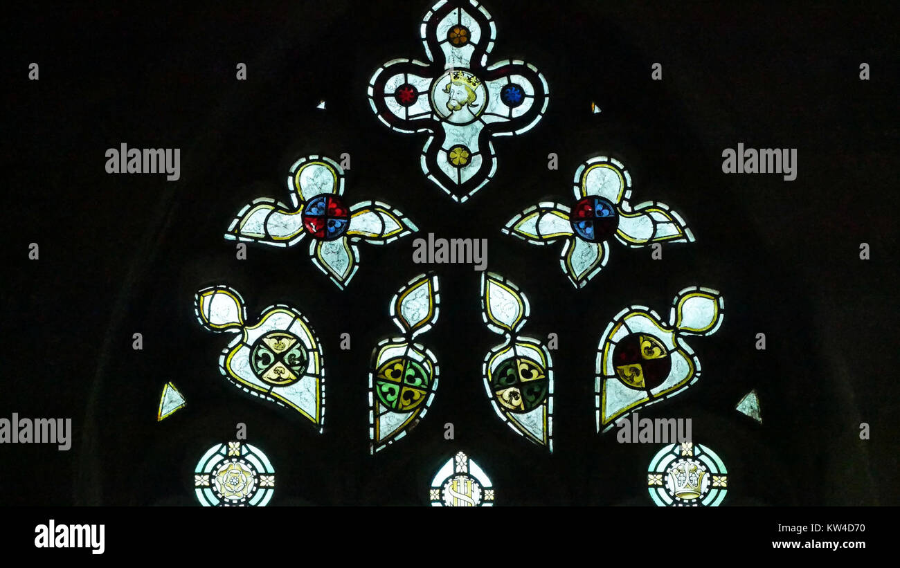 This image features a window from the Anglican Church at Bolton Abbey ...