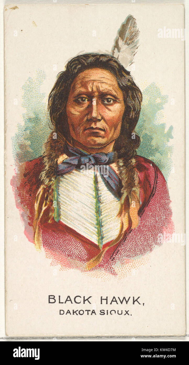 The image of Black Hawk, a prominent leader of the Dakota Sioux, from ...