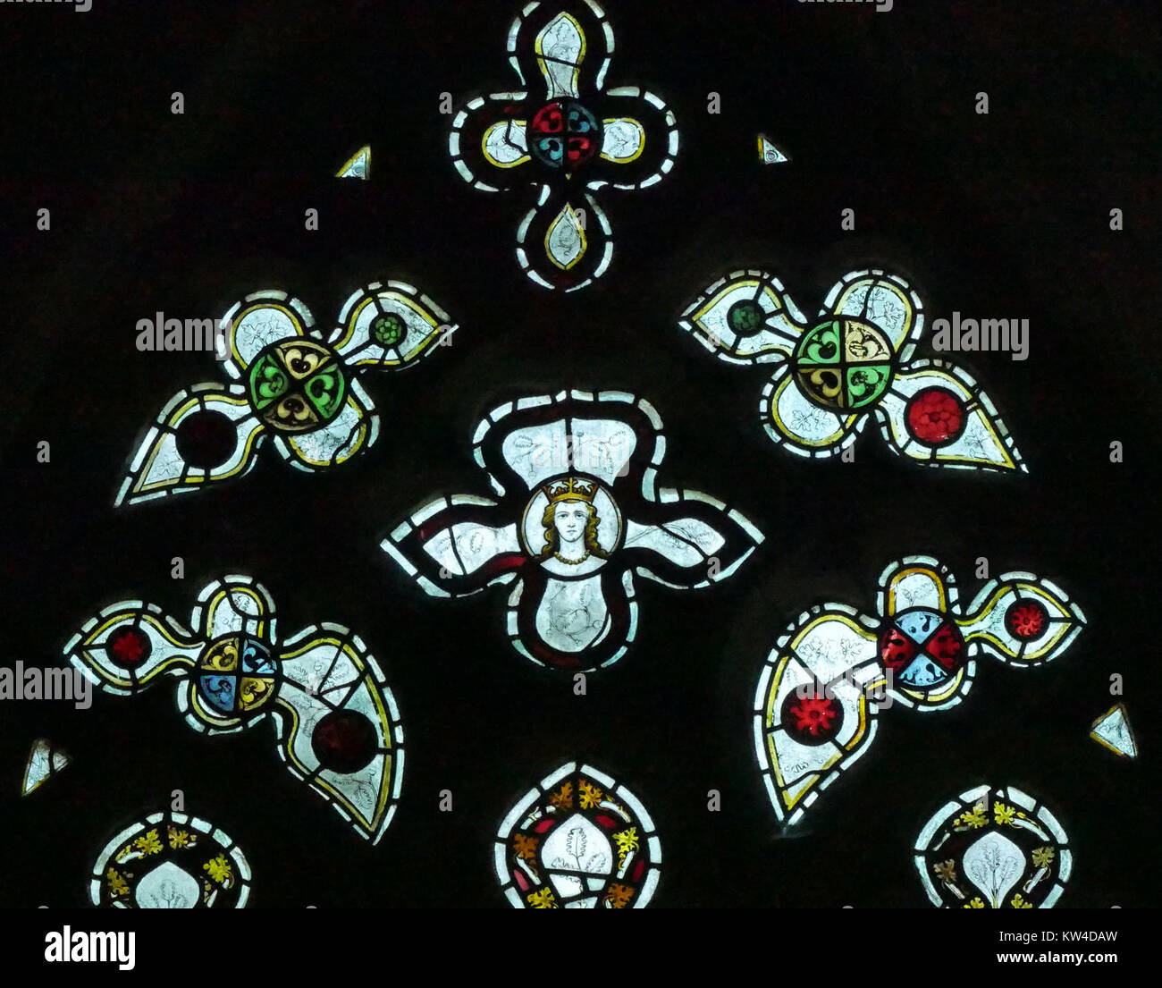 This image shows a stained glass window in the Anglican church of ...