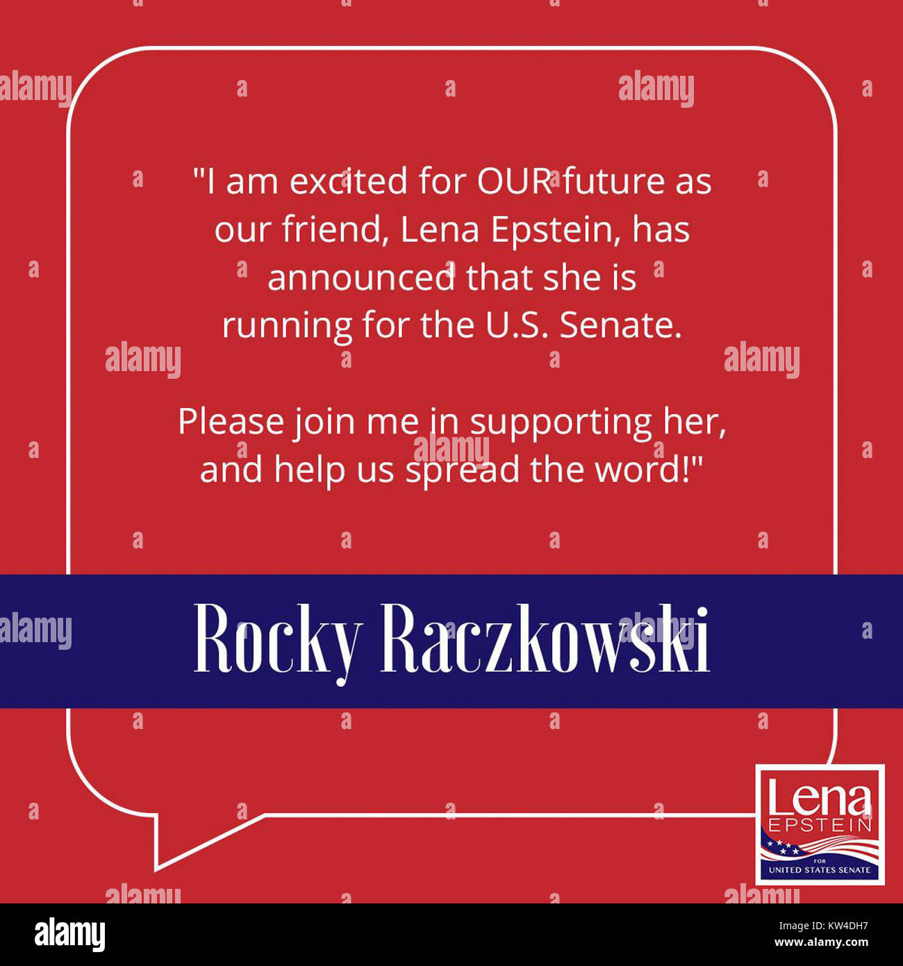 This endorsement document features Lena Epstein's endorsement of Rocky ...
