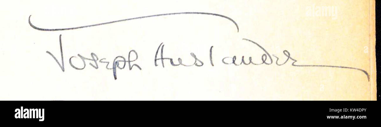 Joseph Auslander Signature 1934 Stock Photo - Alamy