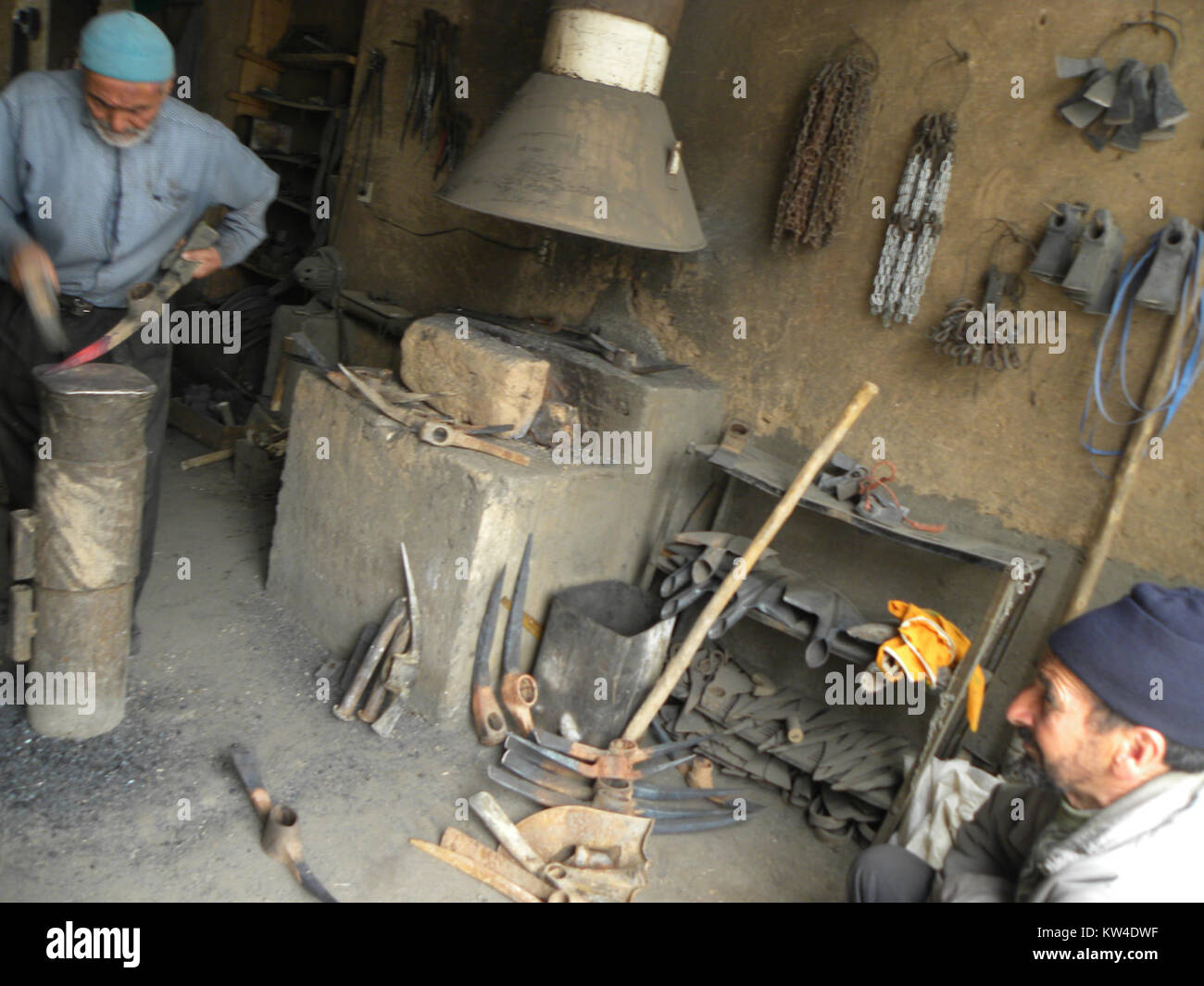 This historical image from Nishapur, Iran, captures a blacksmith at ...
