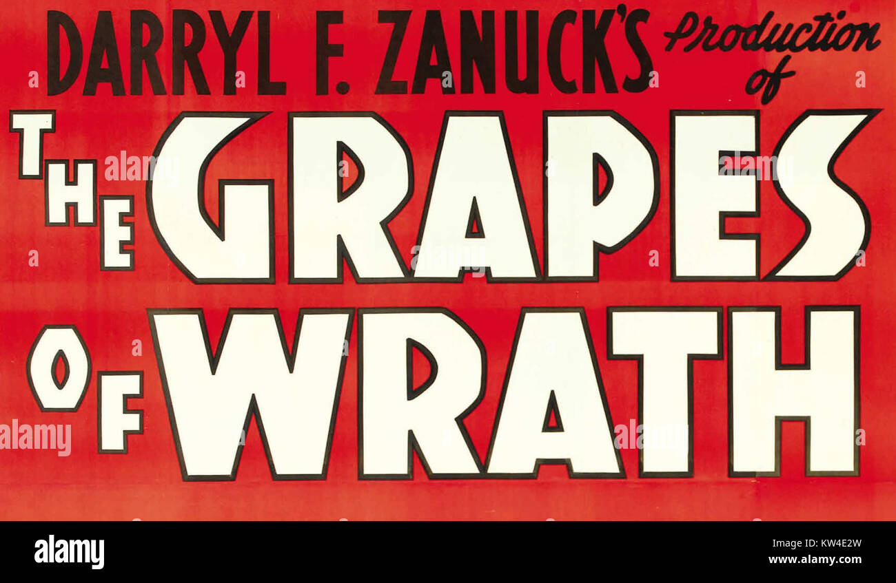 The Grapes of Wrath poster title Stock Photo - Alamy