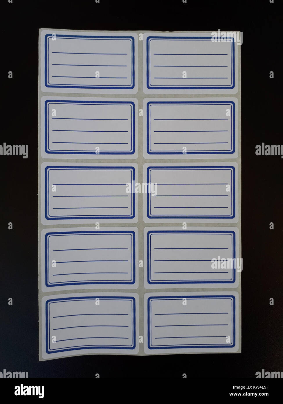 This image showcases a collection of blue color cast adhesive labels ...