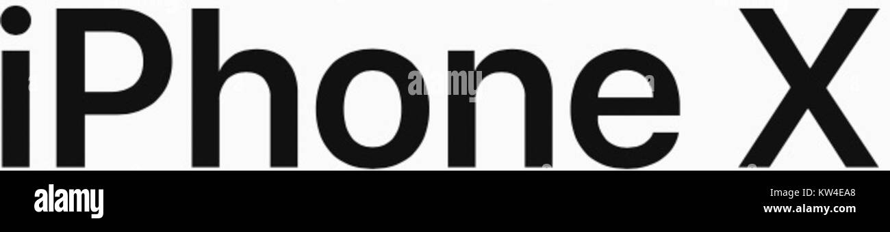 This image features the wordmark for the iPhone X, a smartphone ...