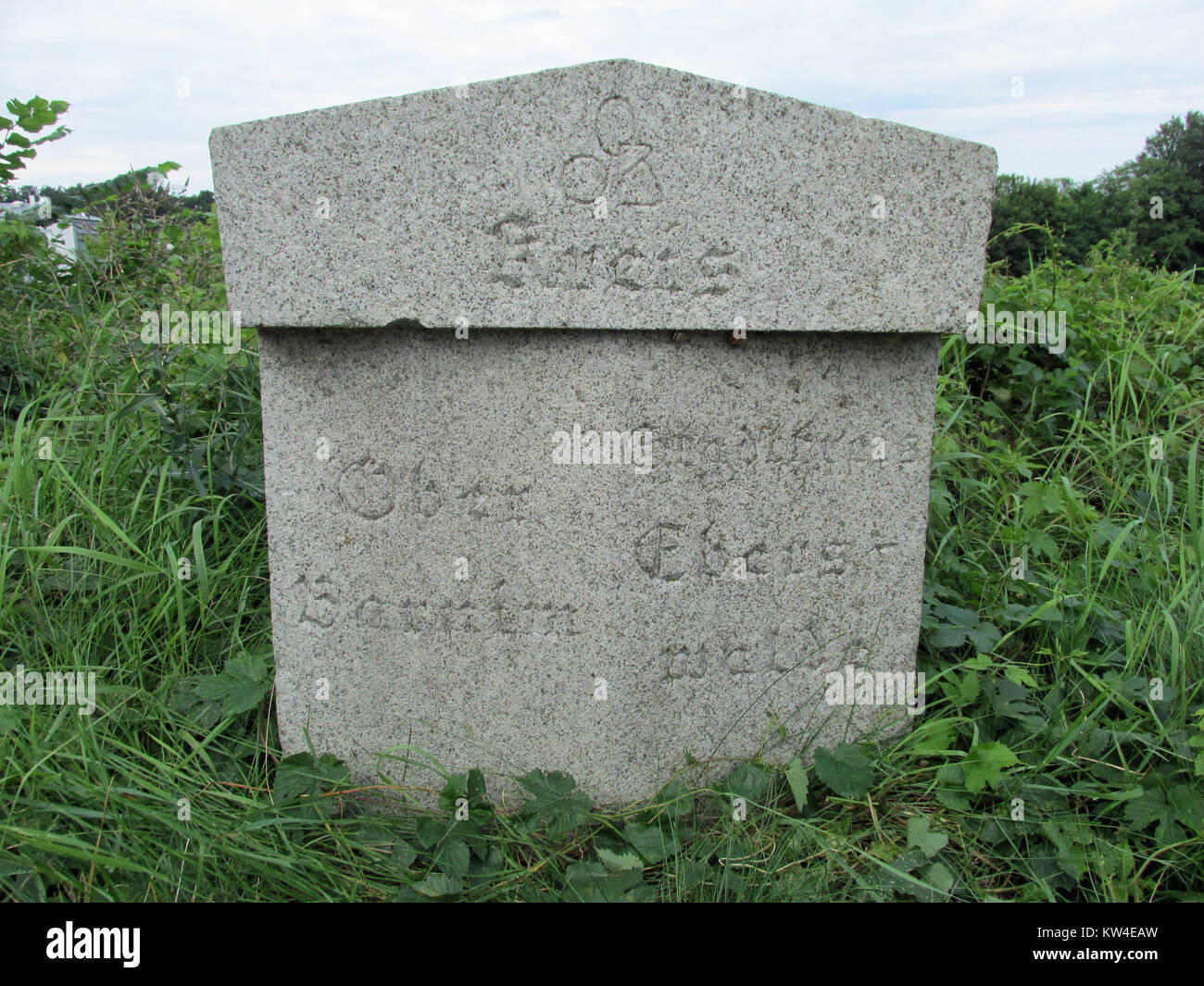 A boundary stone from 2017, labeled Grenzstein EW 0362b, marking a ...