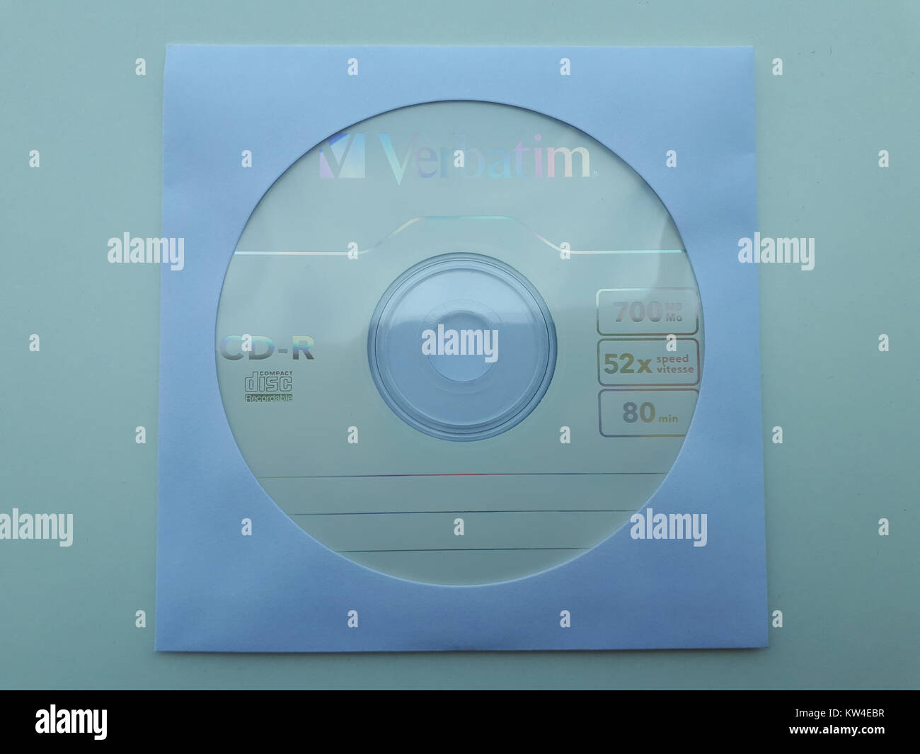Blue color cast Paper sleeve with CD 1 Stock Photo - Alamy
