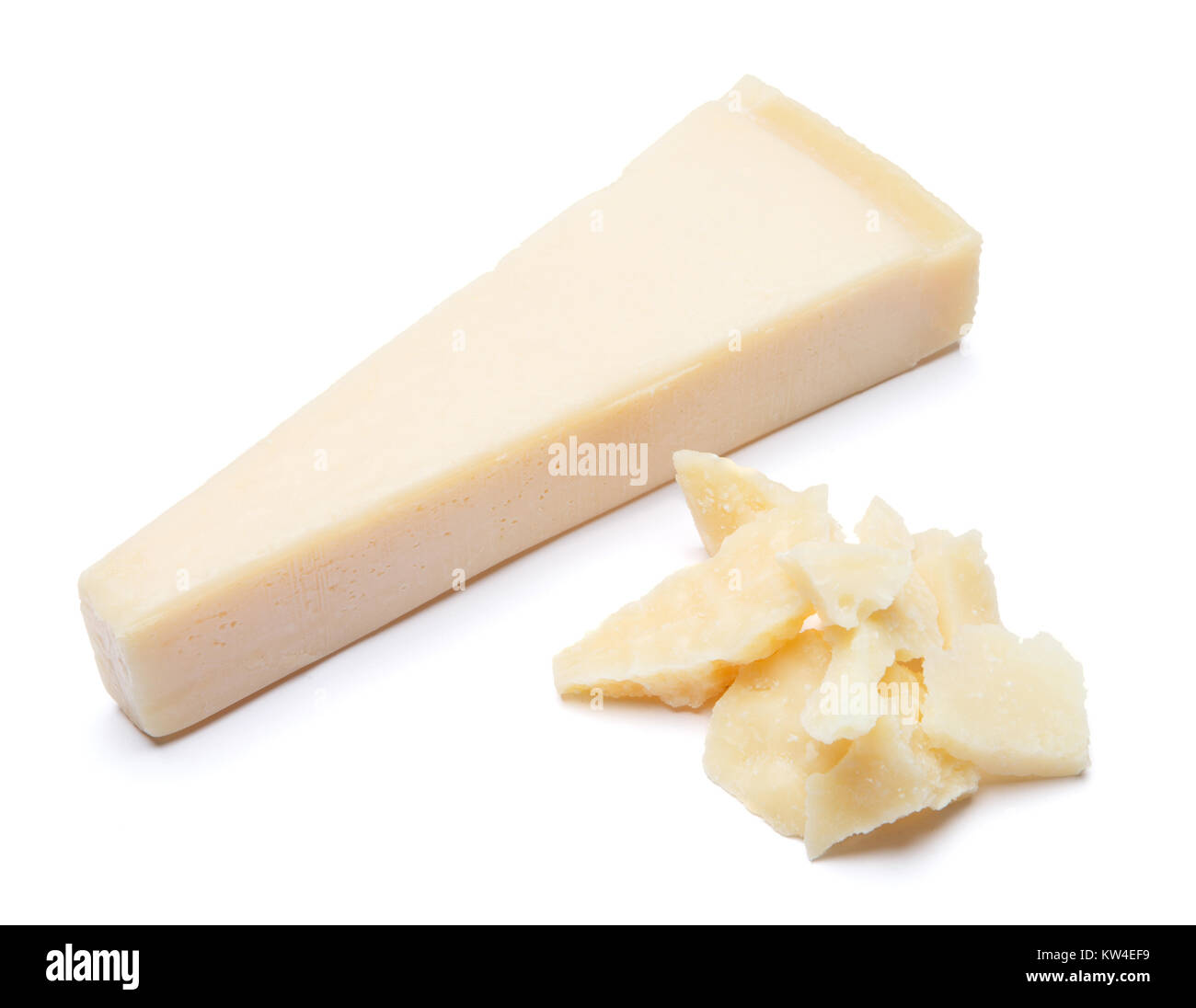 pieces of Parmesan cheese on white background Stock Photo - Alamy