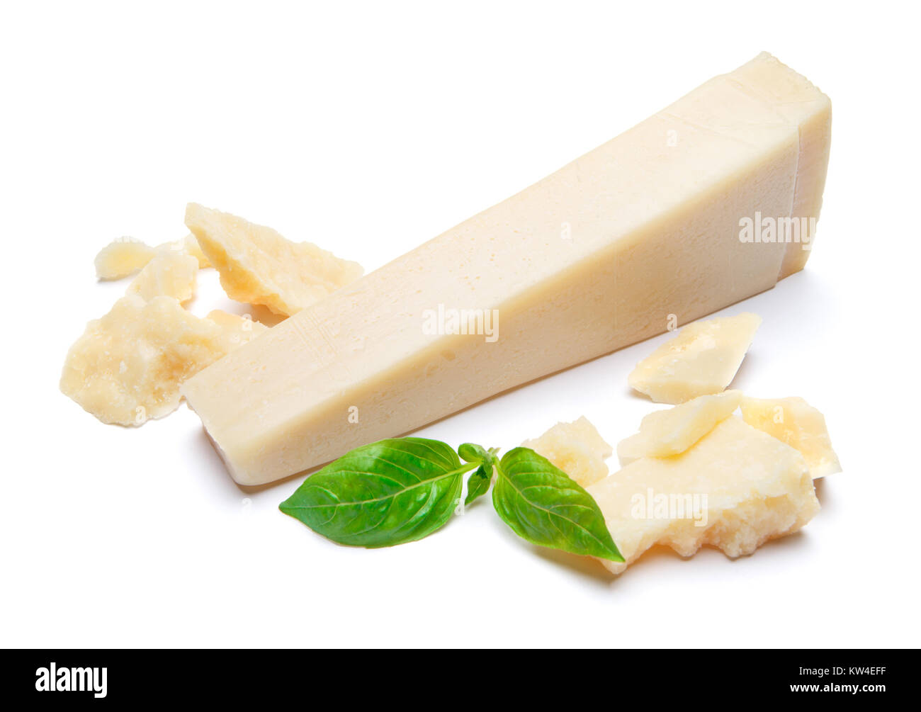 pieces of Parmesan cheese on white background Stock Photo - Alamy
