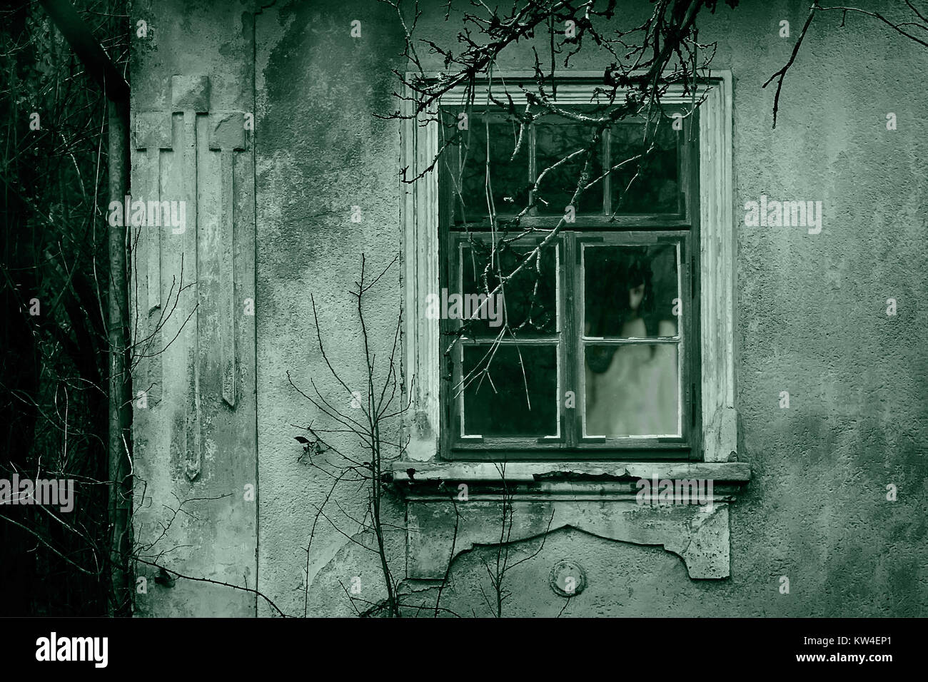 Horror scene of a scary woman Stock Photo - Alamy