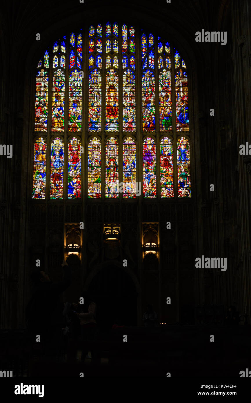 The 16th century east stained glass window in the chapel at King's ...