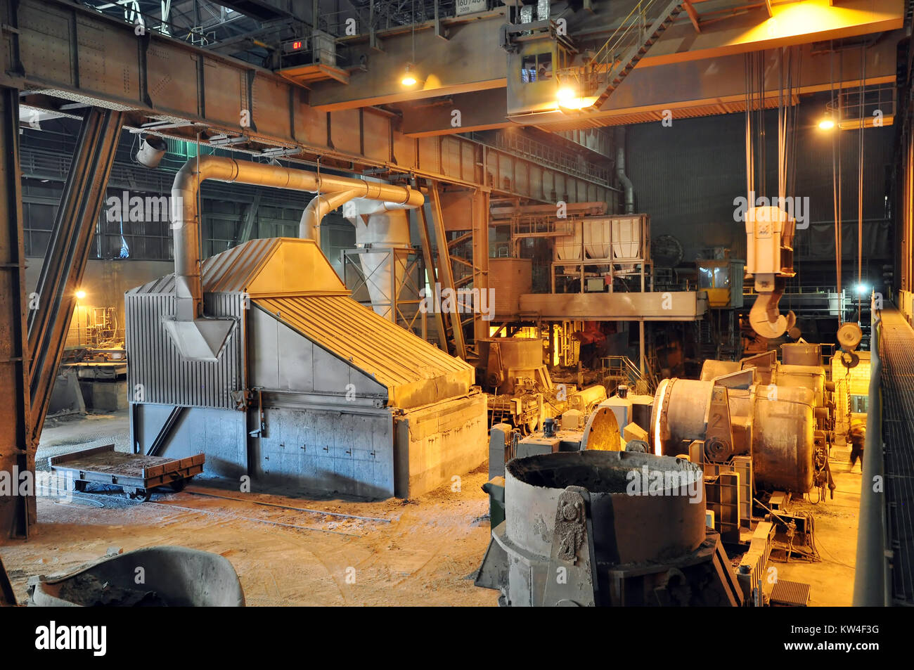 Production of steel in a steel mill - production in heavy industry ...
