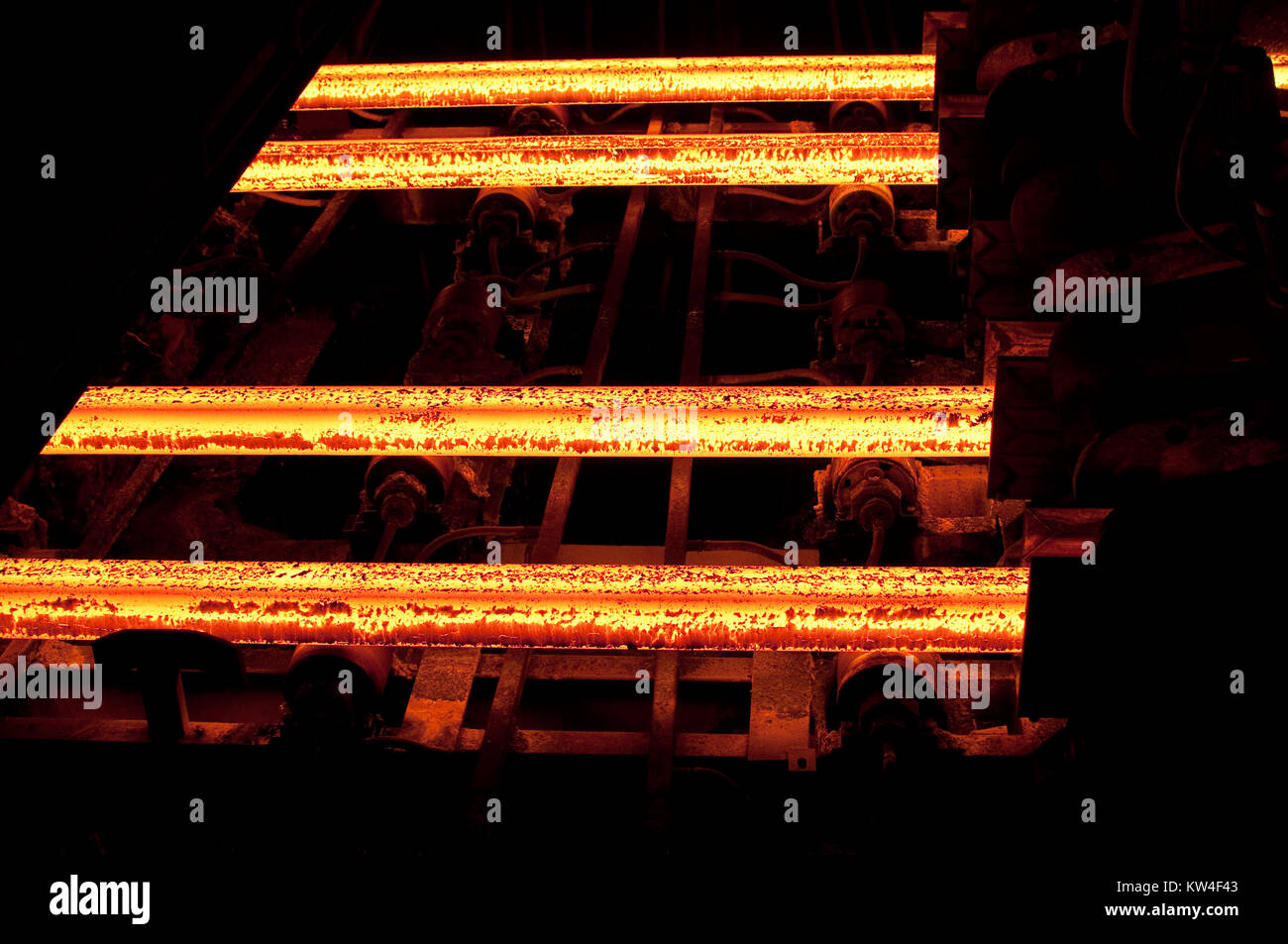 Production of steel in a steel mill - production in heavy industry ...