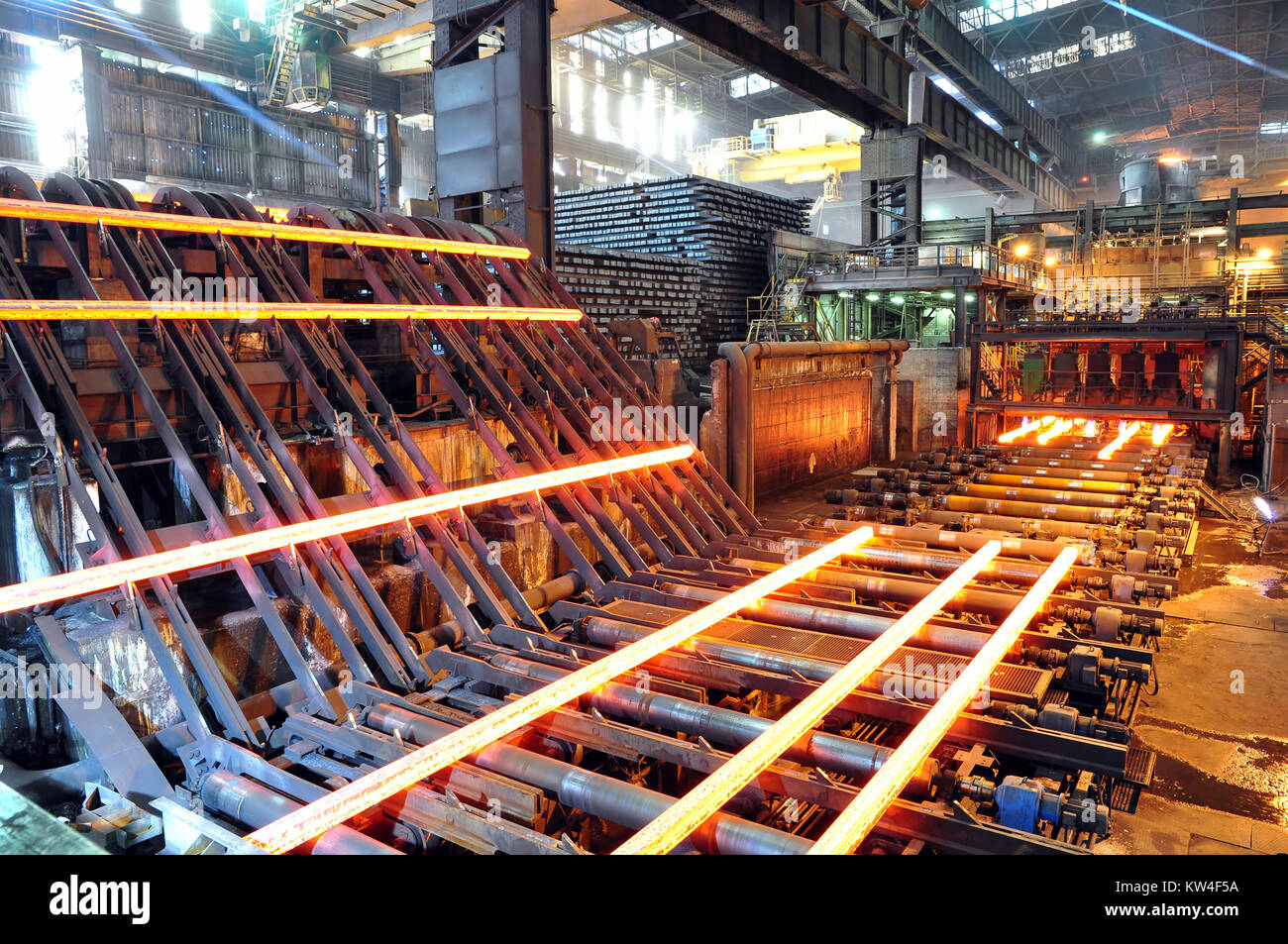 Production of steel in a steel mill - production in heavy industry ...