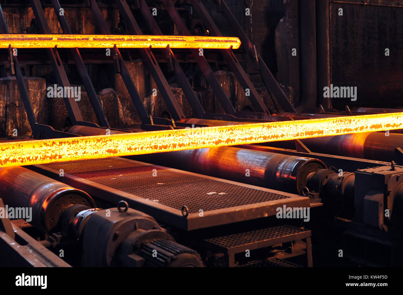 Production of steel in a steel mill - production in heavy industry ...