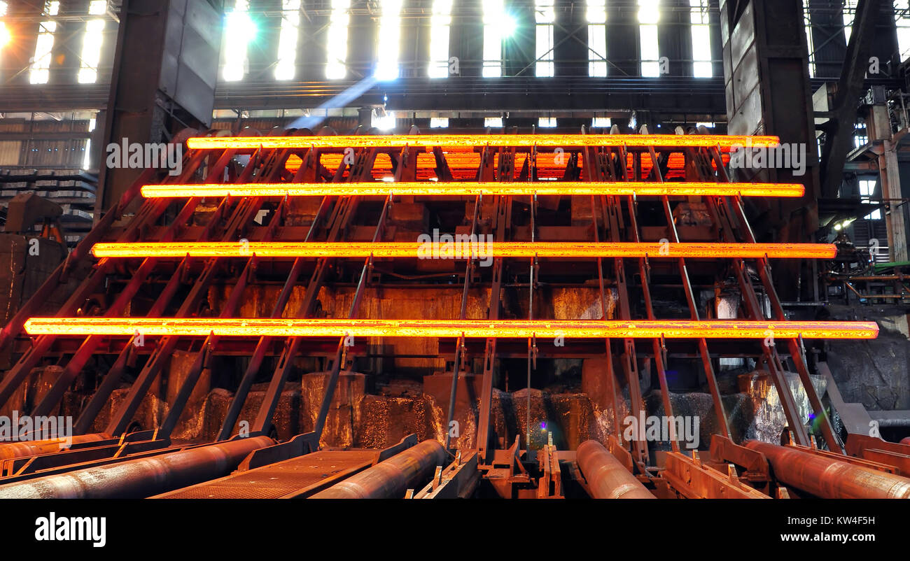 Production of steel in a steel mill - production in heavy industry ...