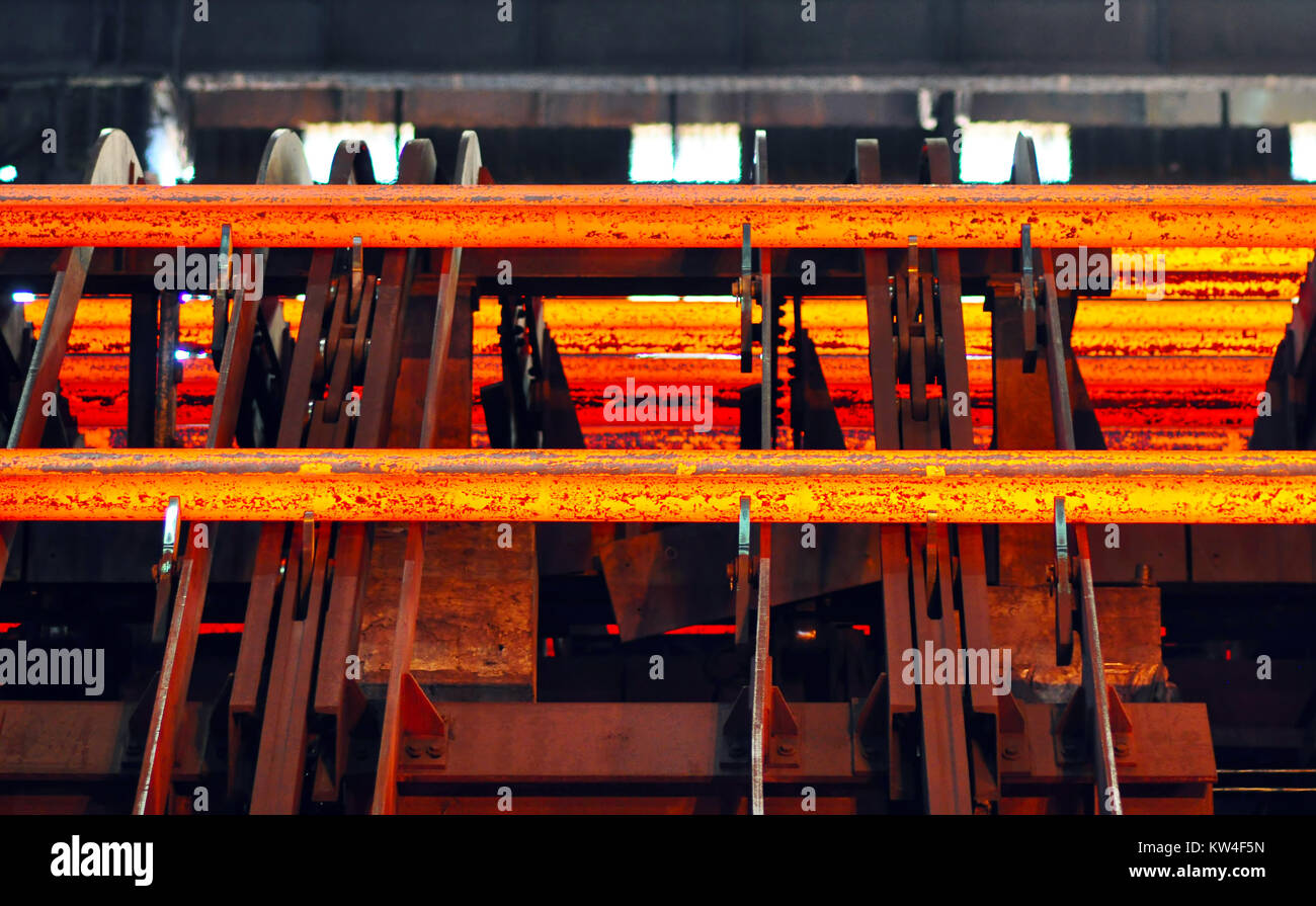 Production of steel in a steel mill - production in heavy industry ...