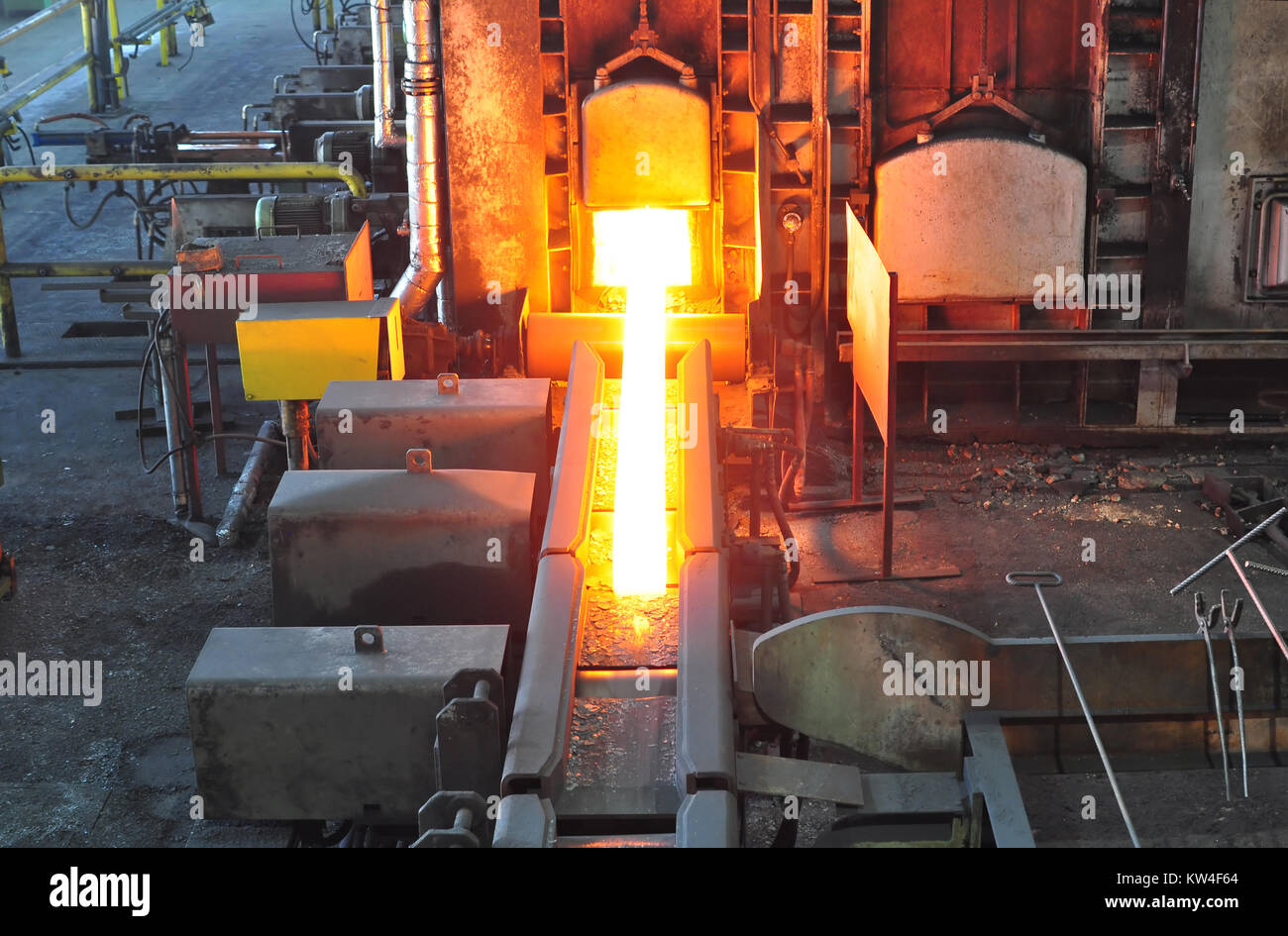 Production of steel in a steel mill - production in heavy industry ...