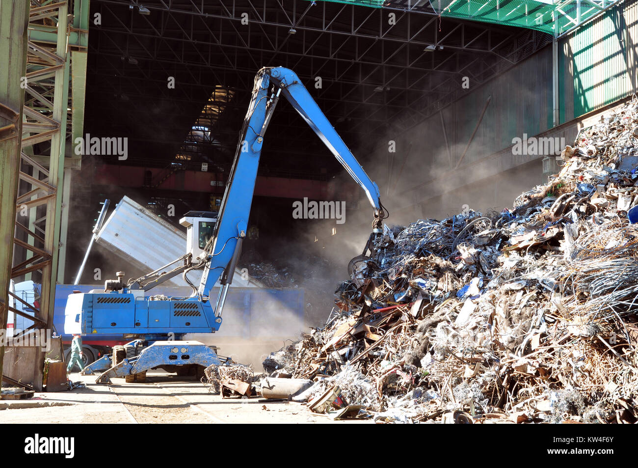 Production of steel in a steel mill - production in heavy industry ...