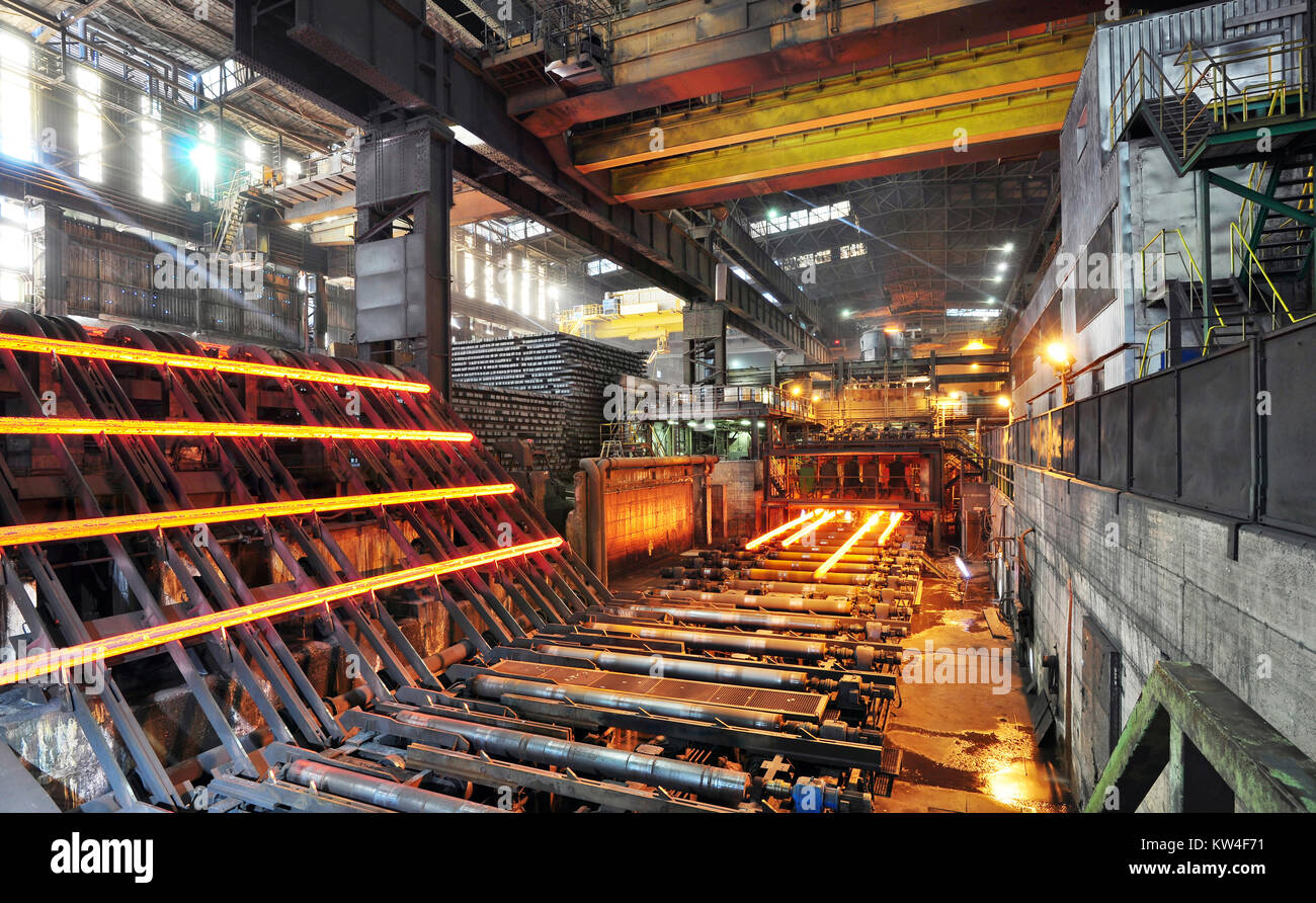 Production of steel in a steel mill - production in heavy industry ...