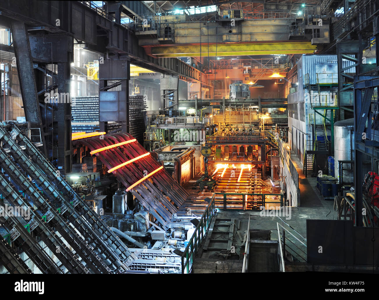 Production of steel in a steel mill - production in heavy industry ...