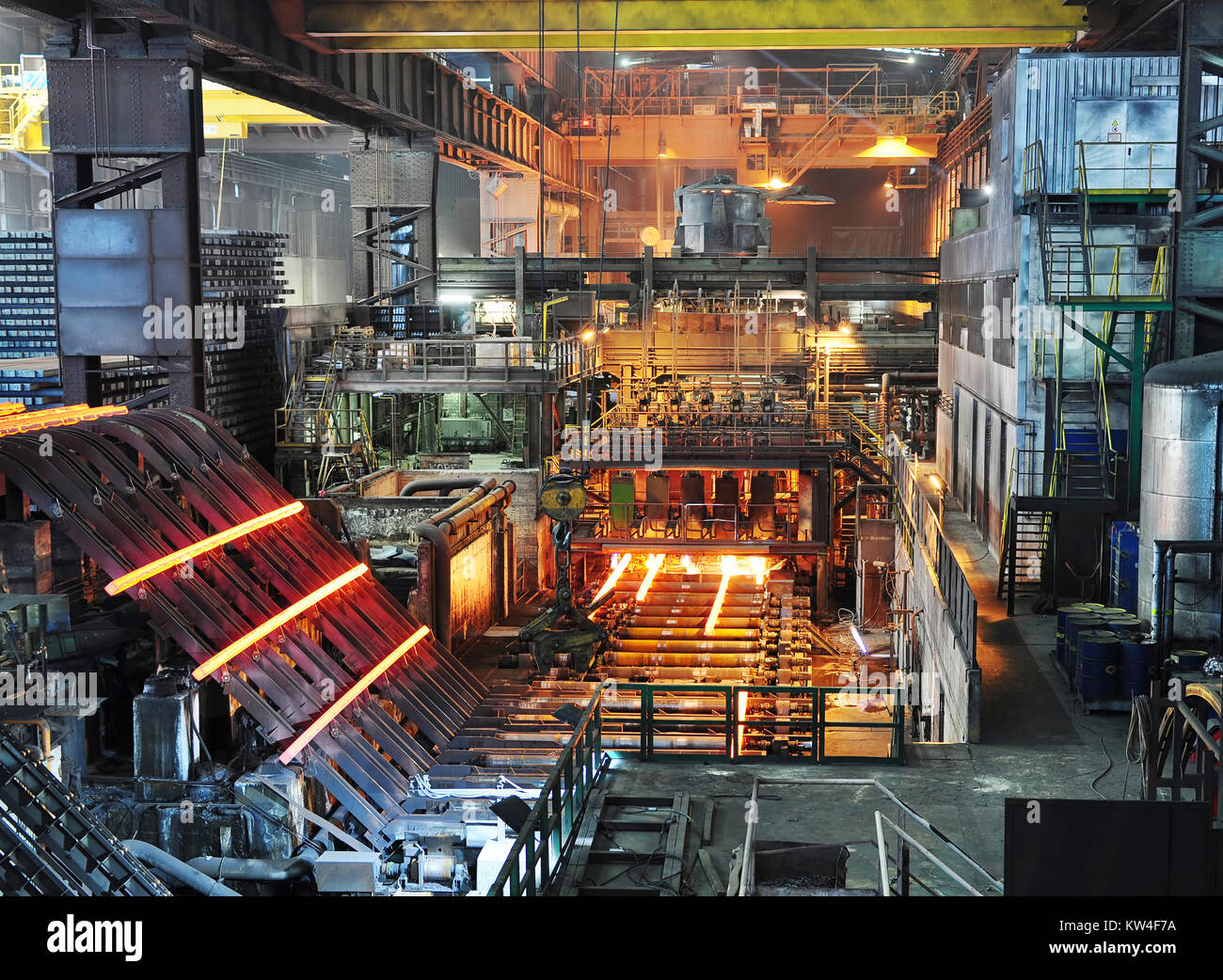 Production of steel in a steel mill - production in heavy industry ...