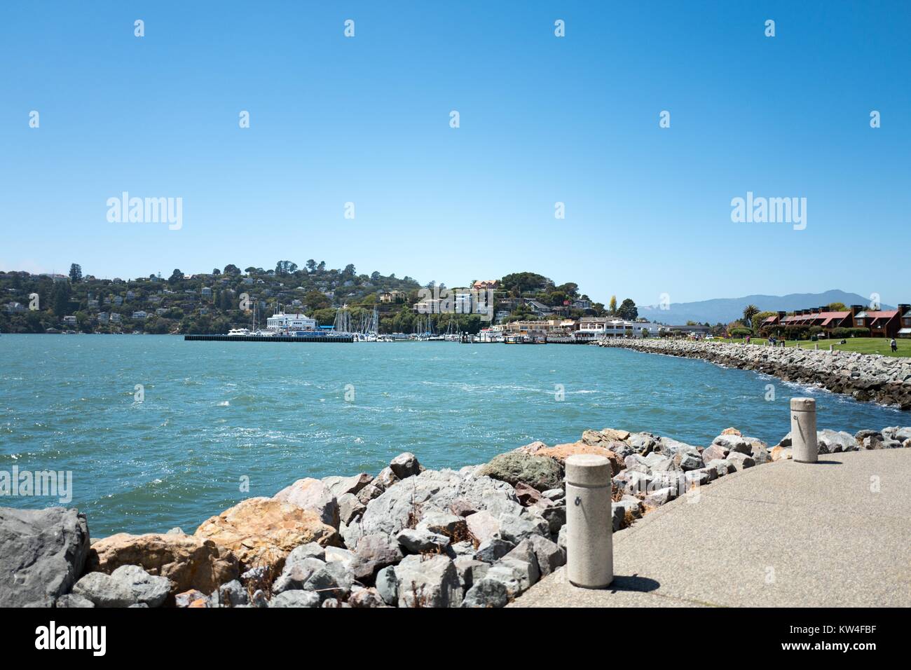 The town of Tiburon, California and the San Francisco Bay viewed from ...