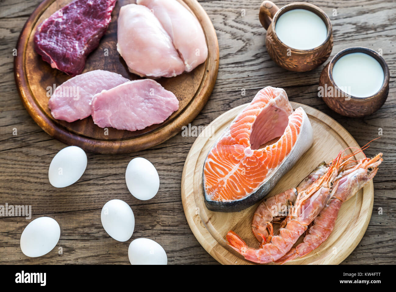 Protein diet: raw products Stock Photo - Alamy