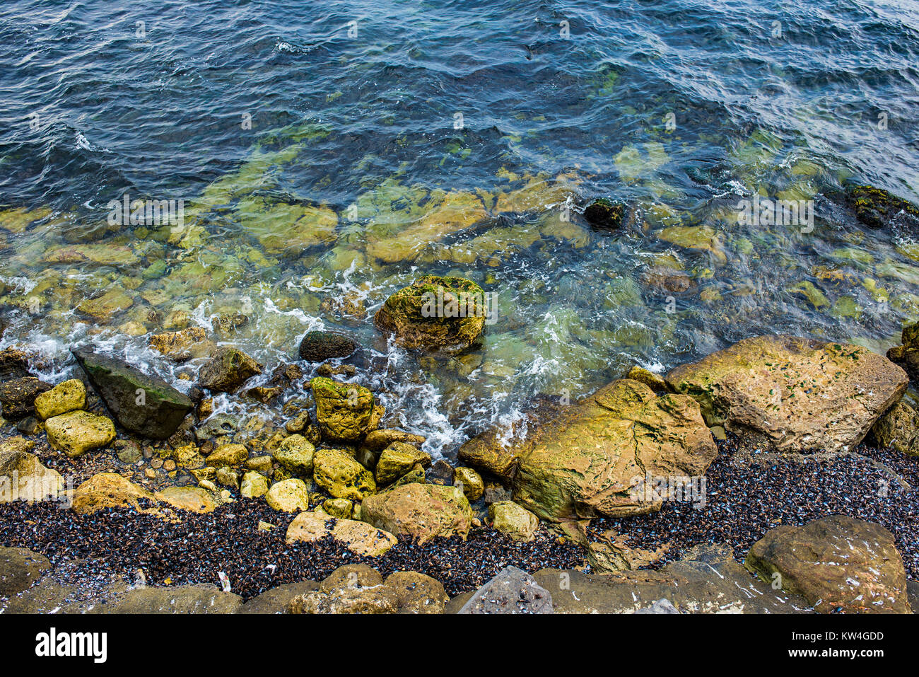 Rocks in the Black sea Stock Photo - Alamy