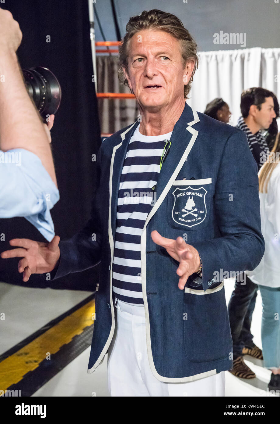 NEW YORK, NY - JULY 11, 2017: Designer Nick Graham gives an interview ...