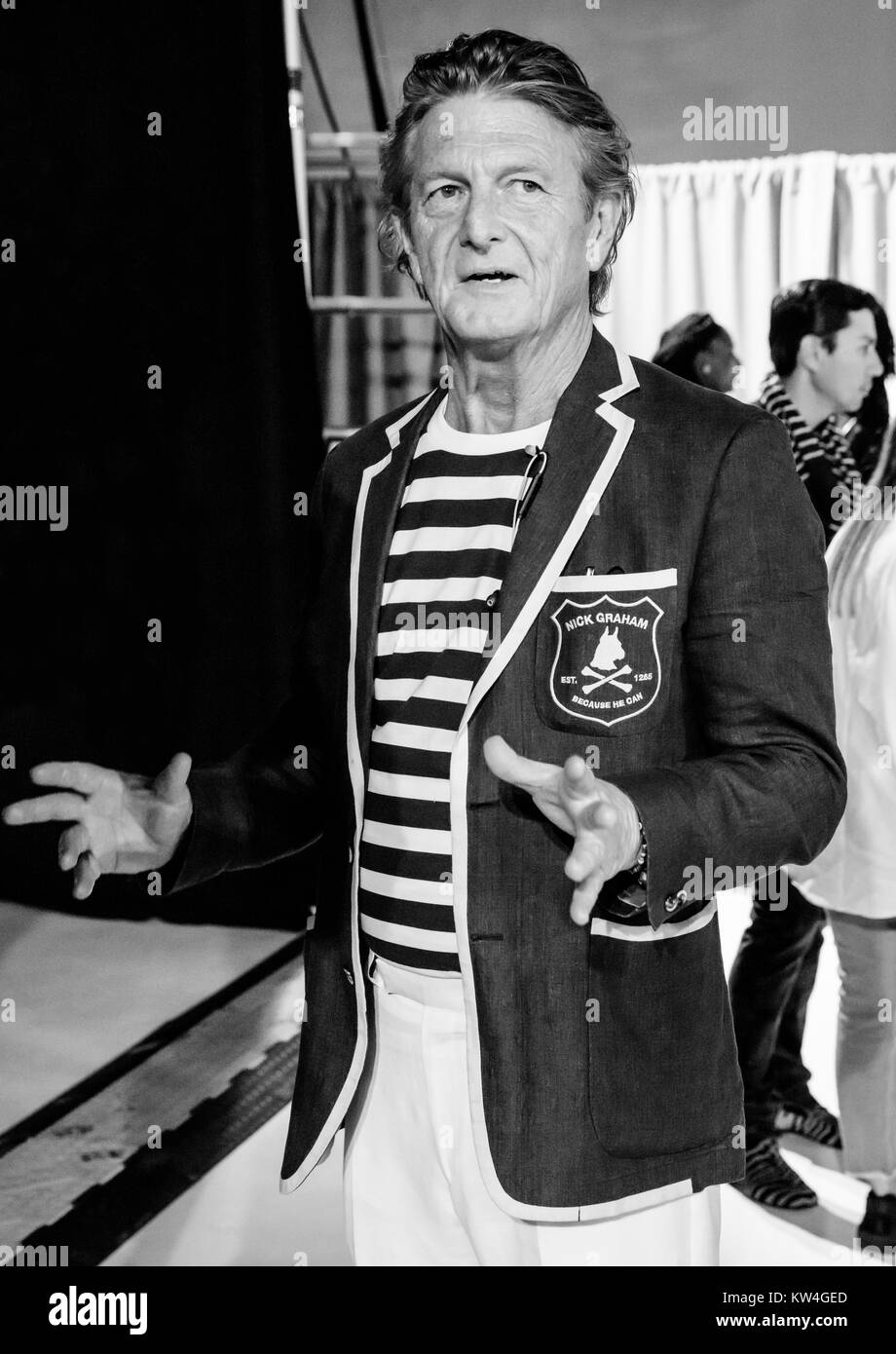 NEW YORK, NY - JULY 11, 2017: Designer Nick Graham gives an interview ...