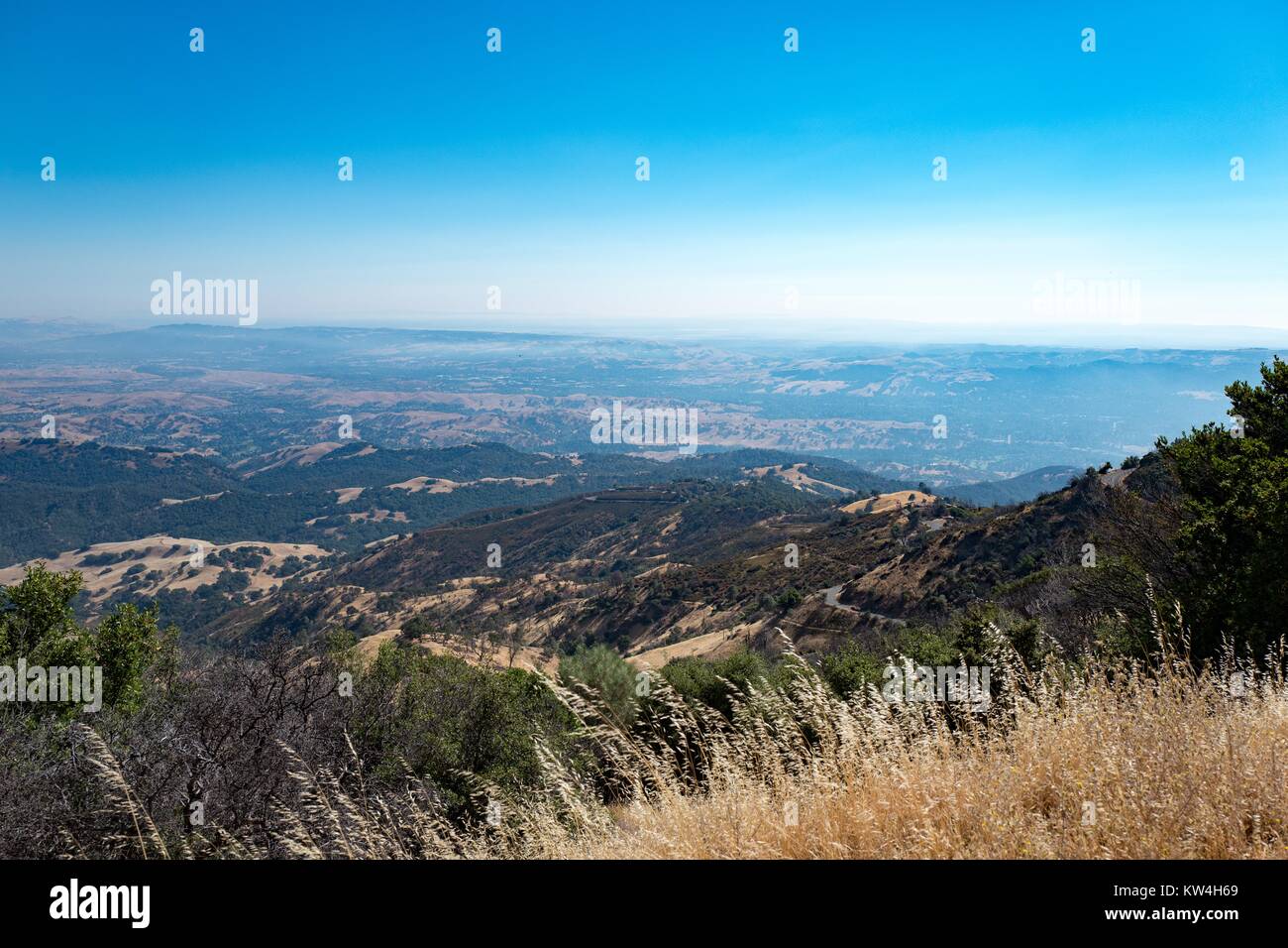 View from the summit of Mount Diablo in the San Francisco Bay Area ...