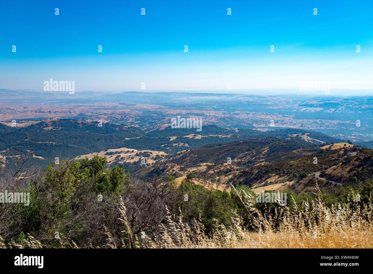 View from the summit of Mount Diablo in the San Francisco Bay Area ...