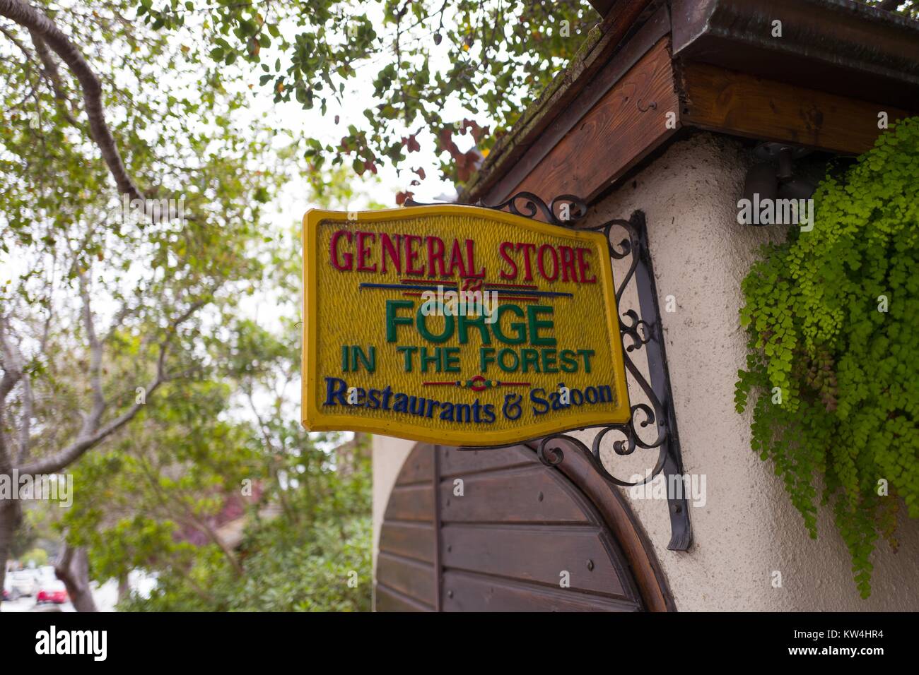 Sign for General Store and Forge in the Forest, a popular restaurant ...