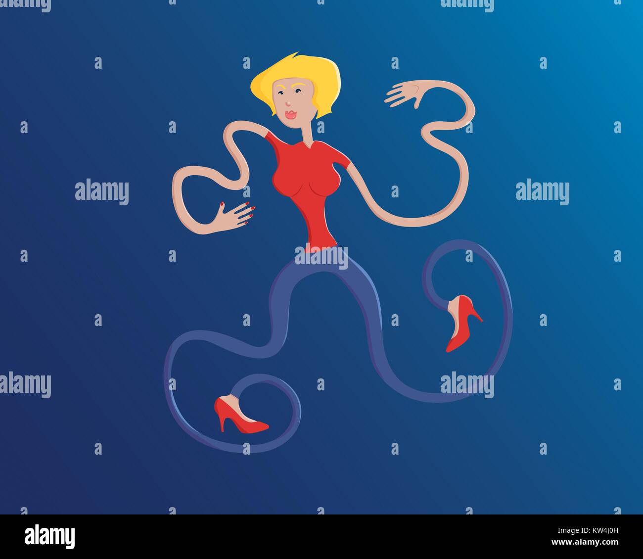 Cartoon girl dancing hi-res stock photography and images - Alamy