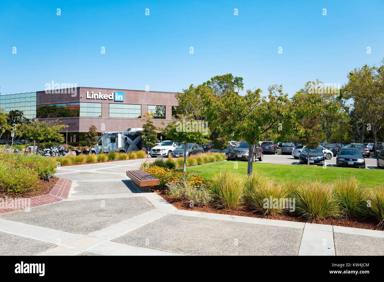 View of main building at the headquarters of professional social ...