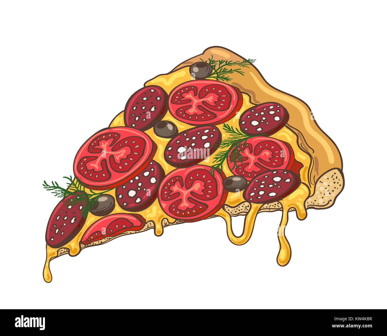 Vegetarian sausage pizza sauce Stock Vector Images - Alamy