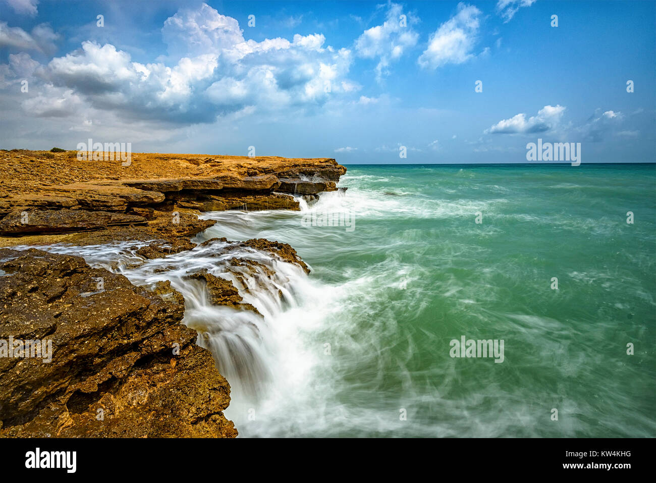 Cliff coast in southern beach of qeshm island, iran Stock Photo - Alamy