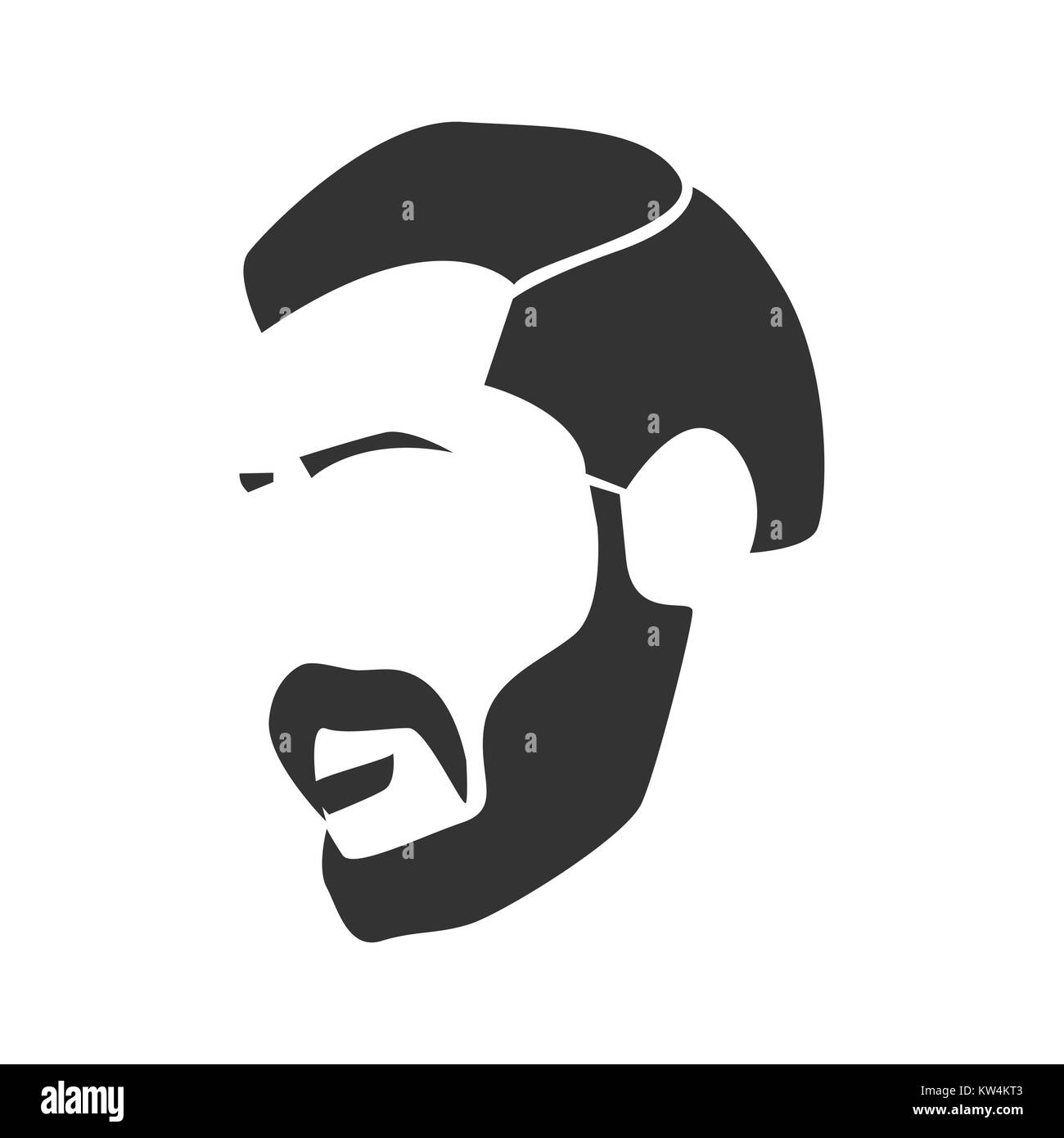 Bearded hipster face black silhouette. Vector illustration Stock Photo ... Bearded hipster face black silhouette. Vector illustration Stock Photo ...