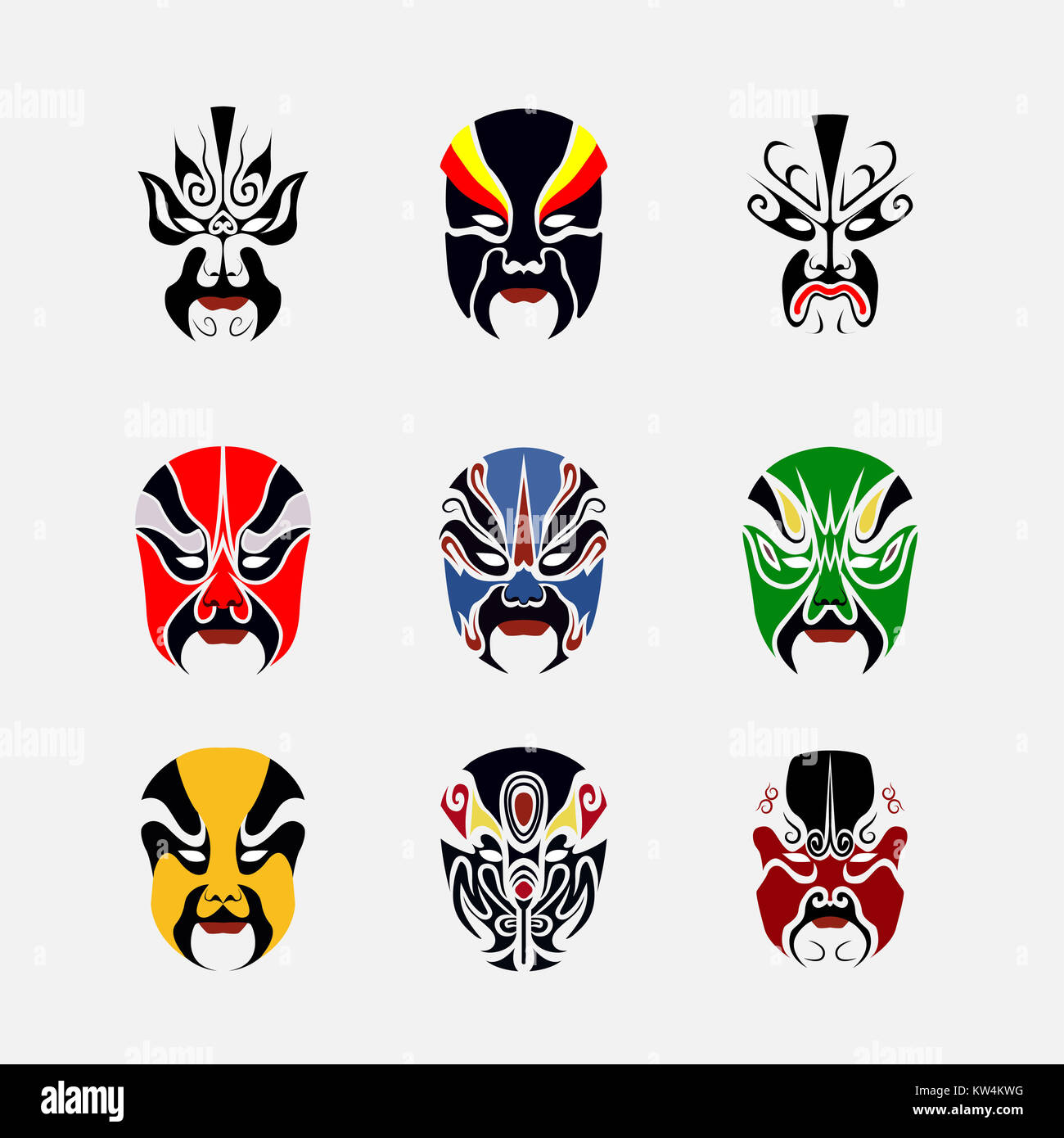 Beijing opera mask of ancient people Stock Photo - Alamy