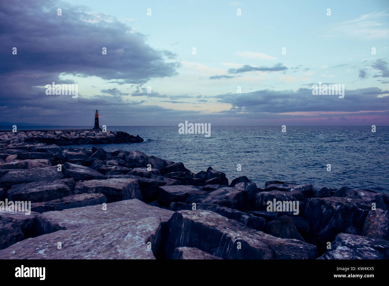 Port. Spanish sunset landscape. Estepona, Malaga province, Andalusia ...