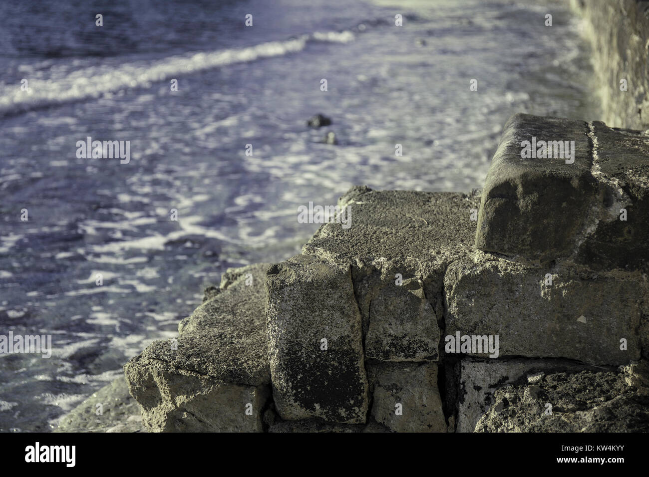 Old stone steps in sunlight sea side Stock Photo - Alamy