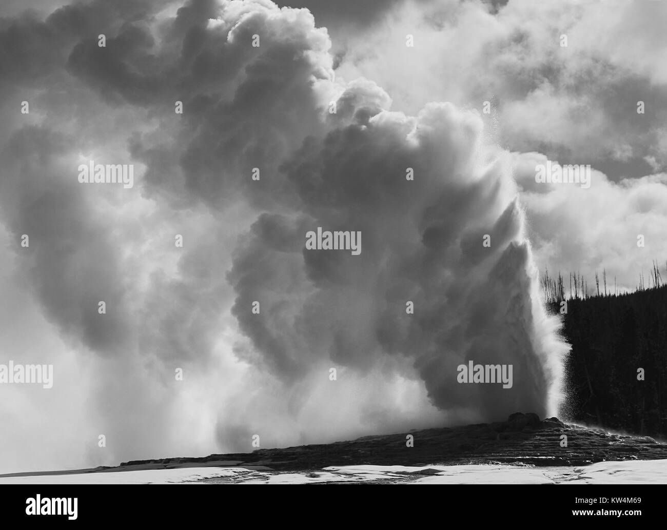 Geyser activity Black and White Stock Photos & Images - Alamy