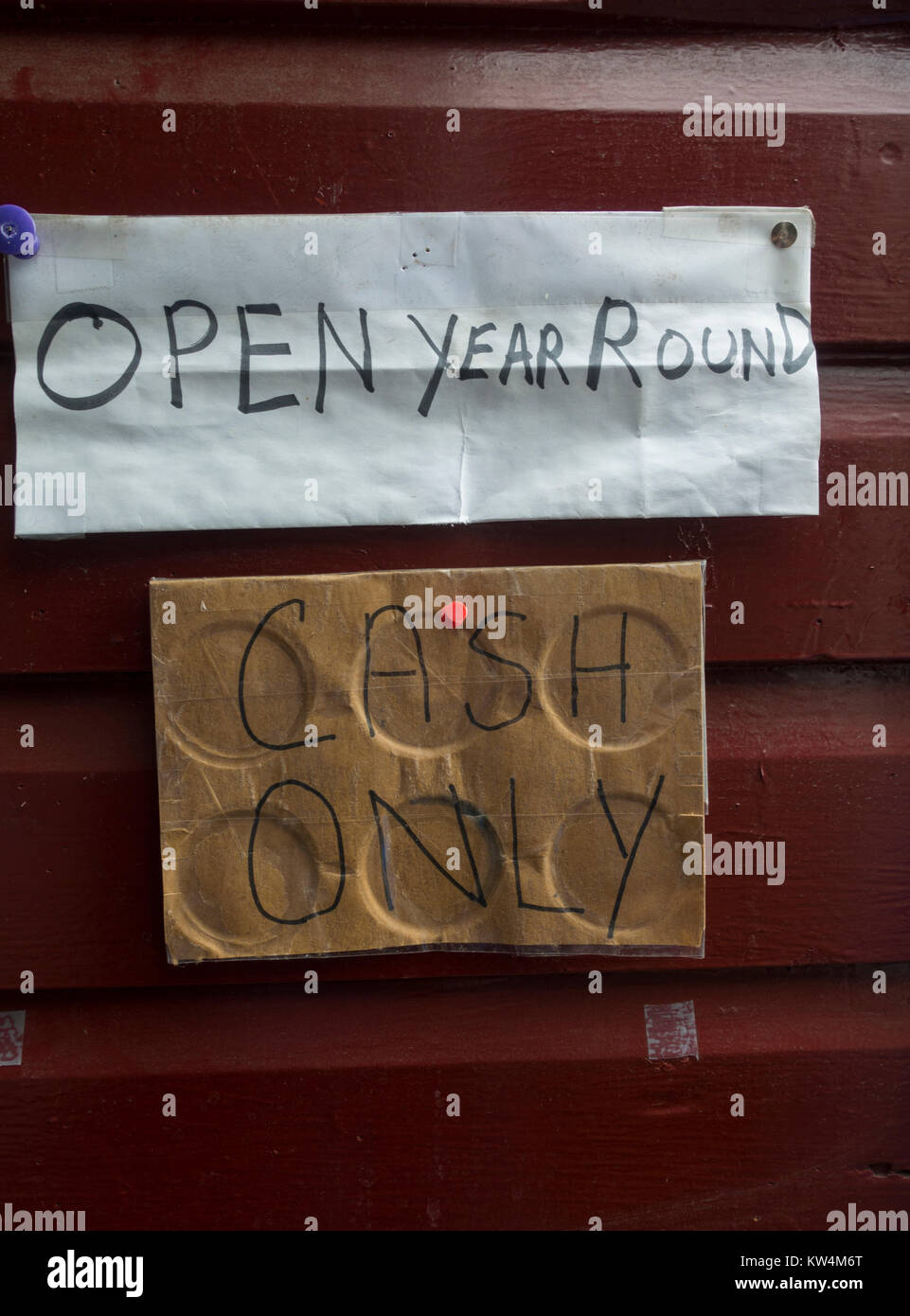 open year round sign Troy NY Stock Photo - Alamy