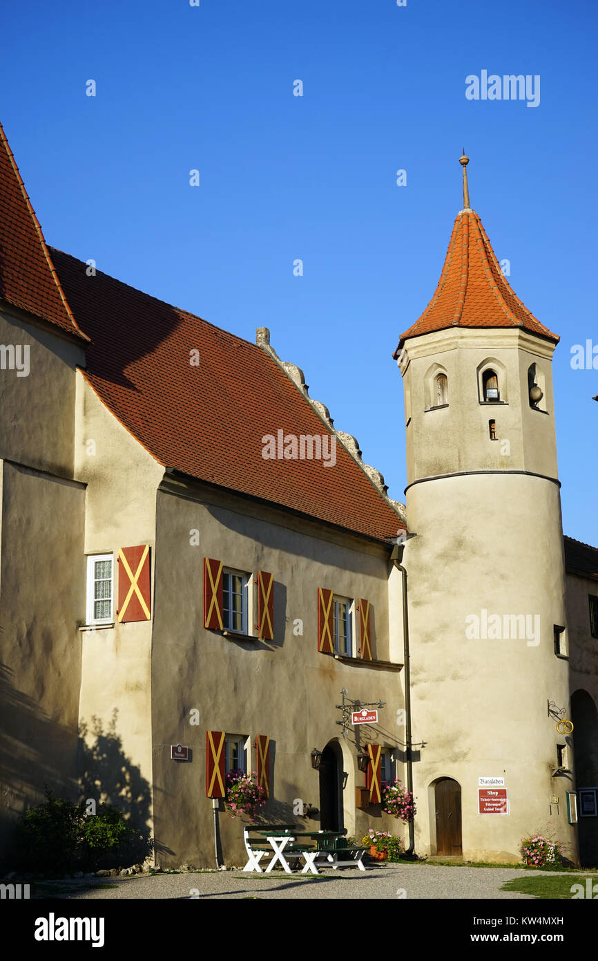 HARBURG, GERMANY - CIRCA AUGUST 2015 Tower in inner yard ofe Schloss ...