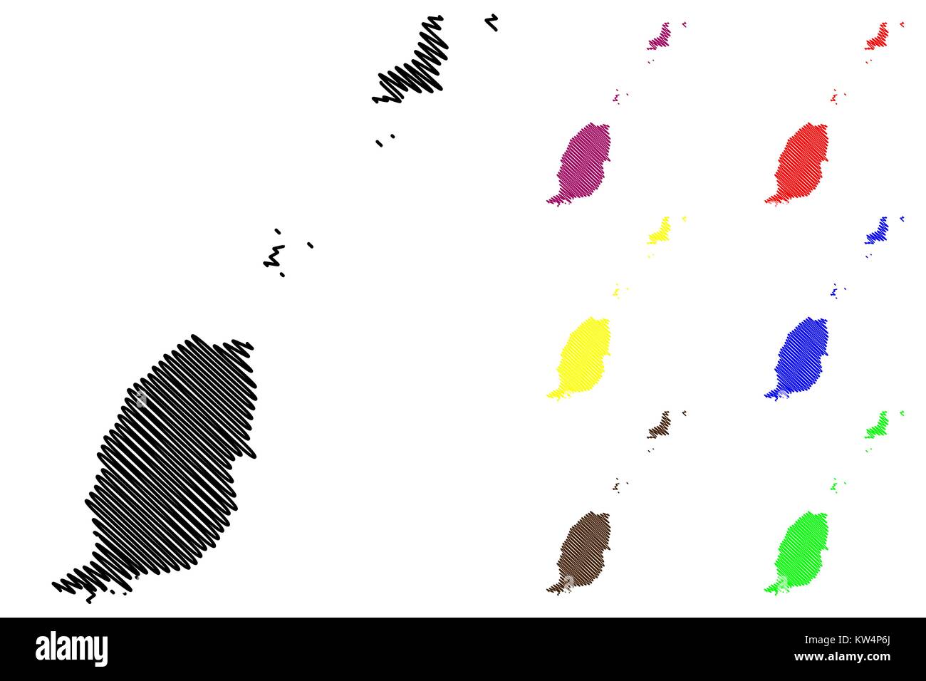 Grenada map vector illustration, scribble sketch Grenada Islands Stock ...