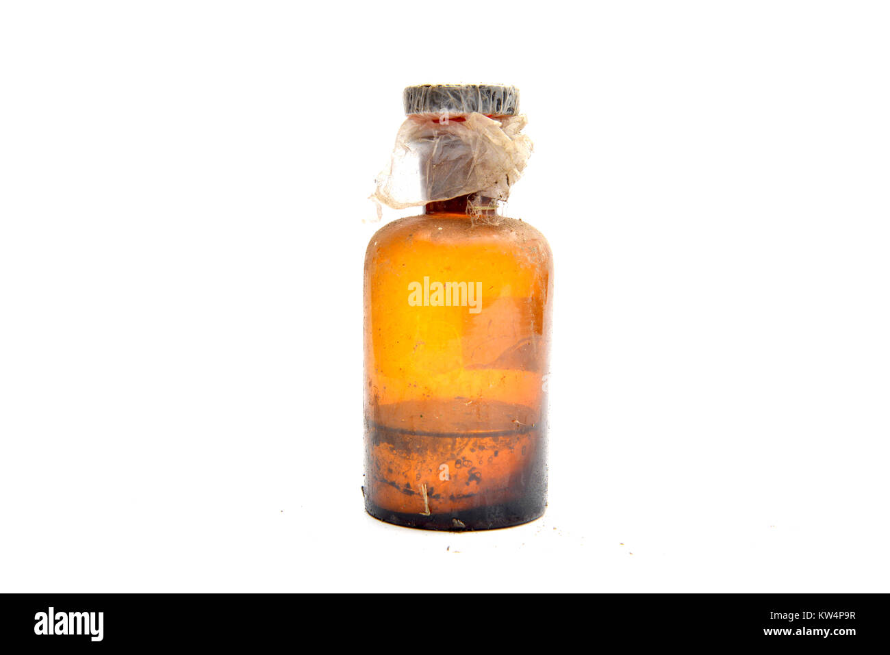 Old dirty and glass bottle with unknown liquid,image of a Stock Photo ...