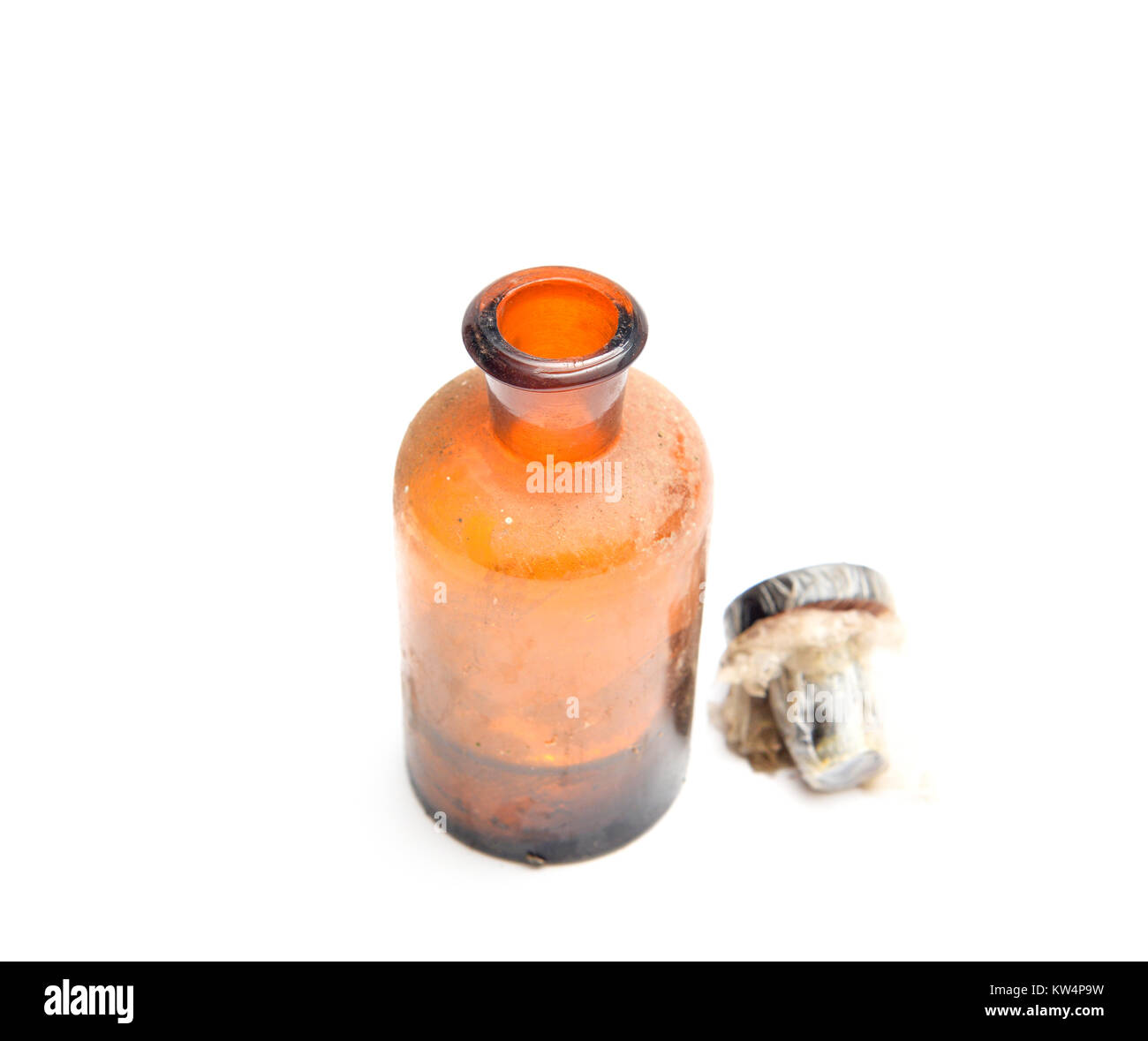 Old dirty and glass bottle with unknown liquid,image of a Stock Photo ...