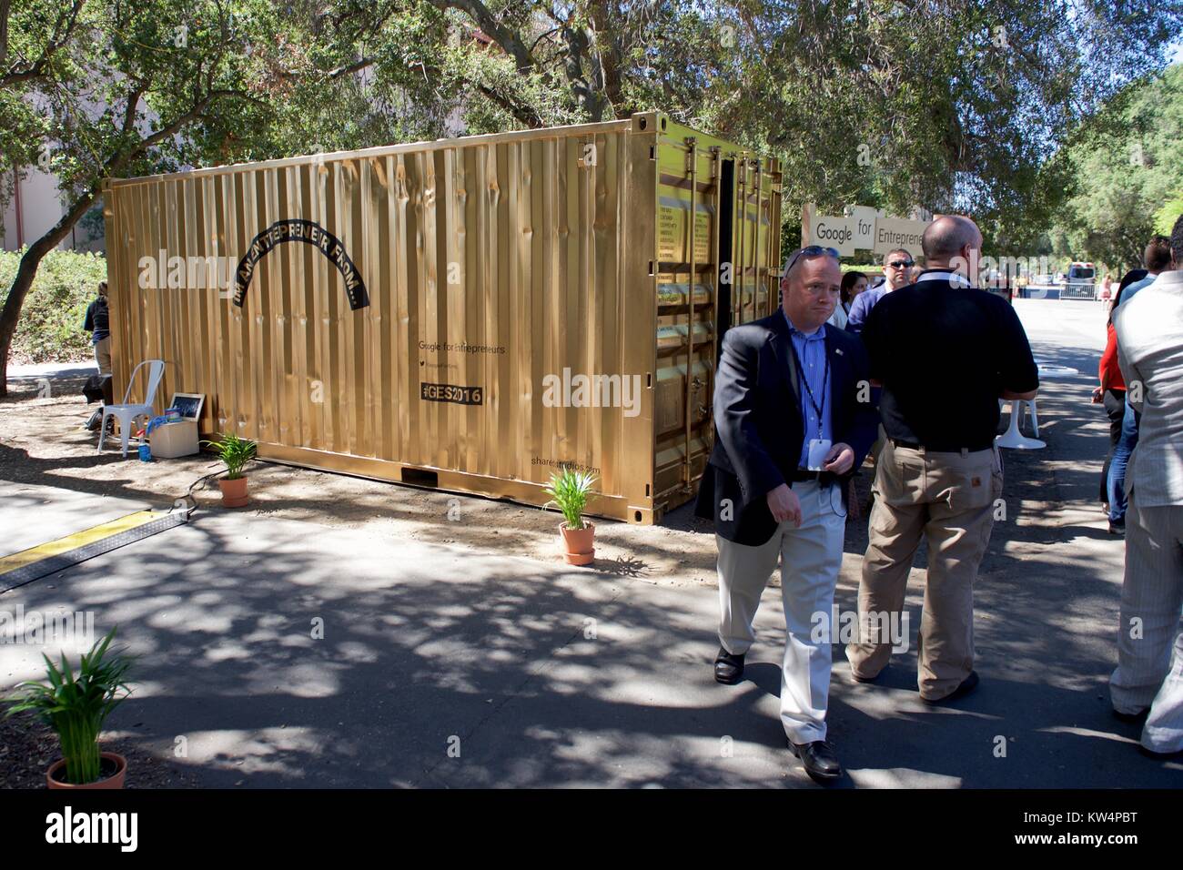 Photograph of the exterior of a shipping container used as a Google ...